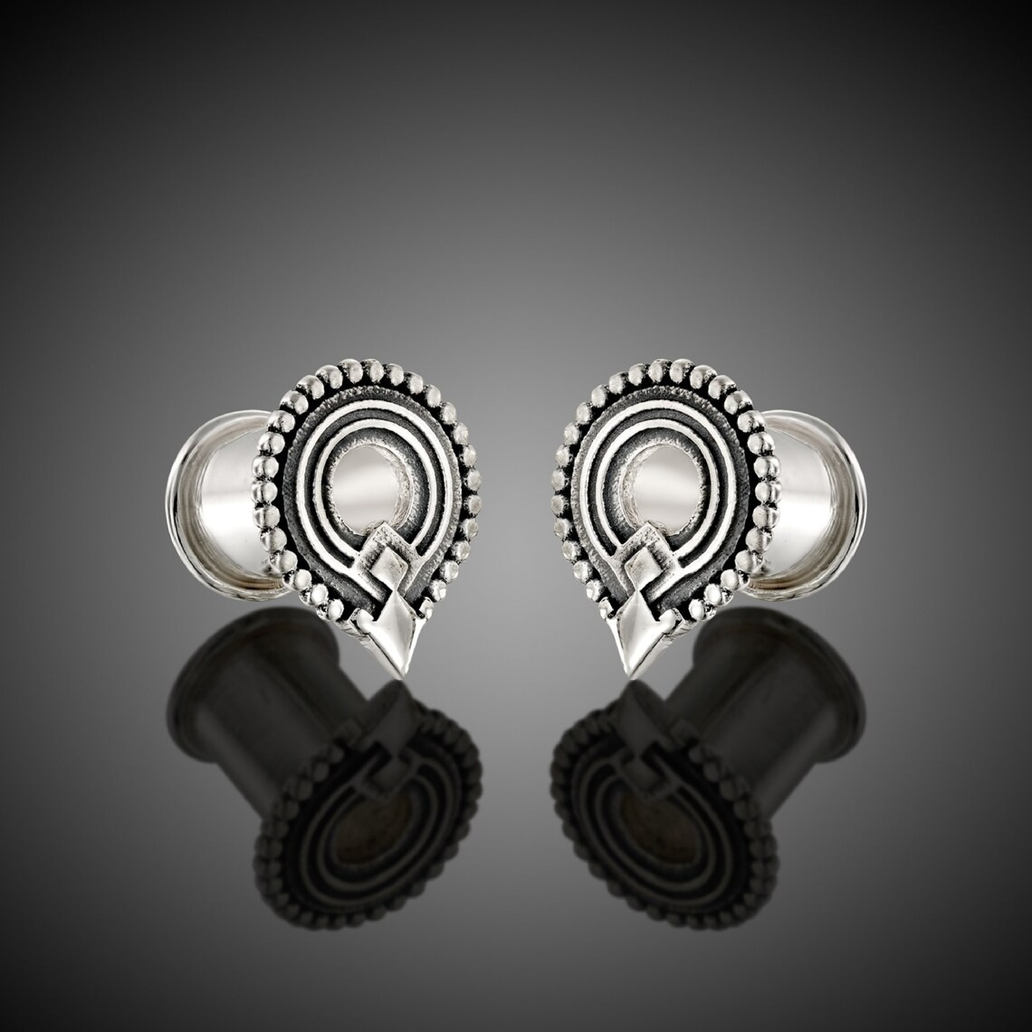 Sterling Silver Plug Tribal Plug Boho Gauge Silver Ear - Etsy