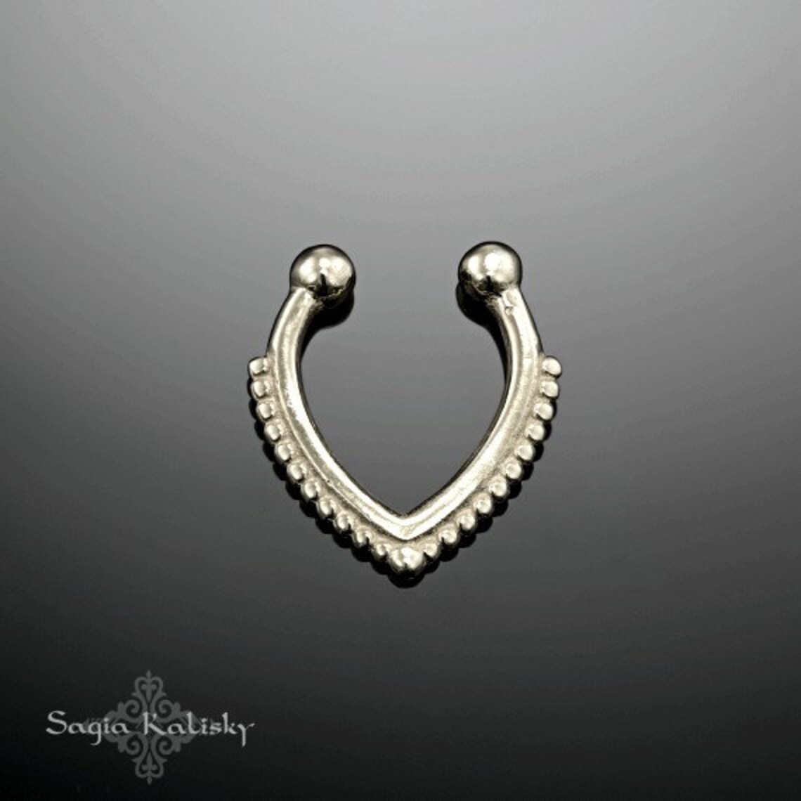 Fake Septum Piercing Fake Septum Ring Sterling Silver Faux | Etsy
