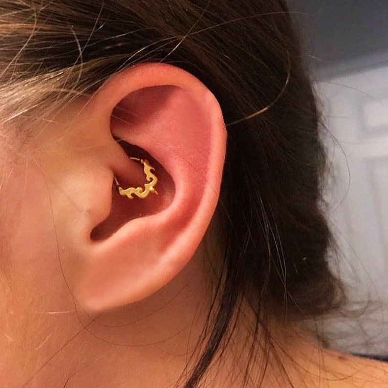 Gold Daith Earring, Daith Jewelry, Gold Septum Ring, Tribal Septum Ring ...