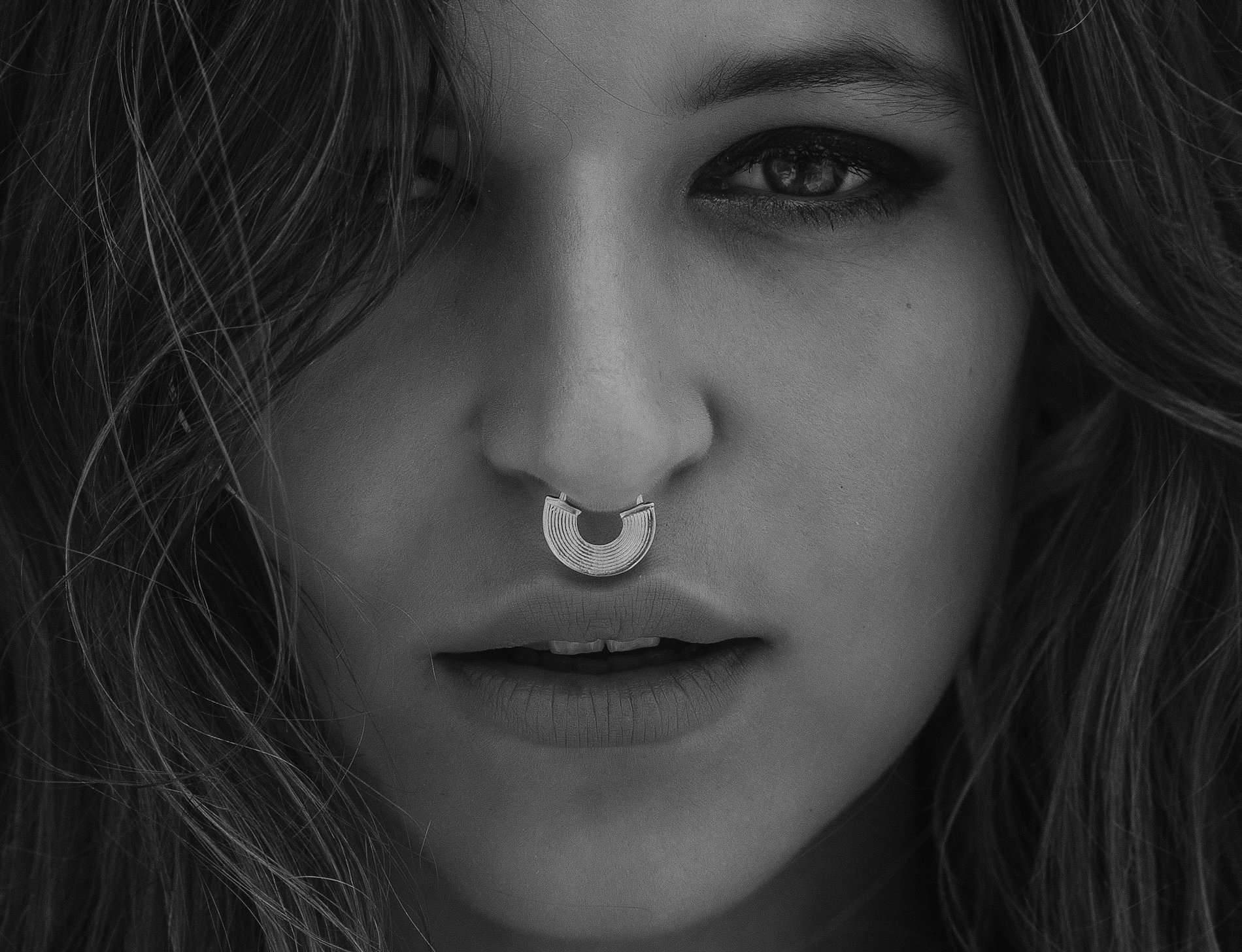 Silver Faux Septum Ring Fake Septum Ring Fake Nose Piercing | Etsy