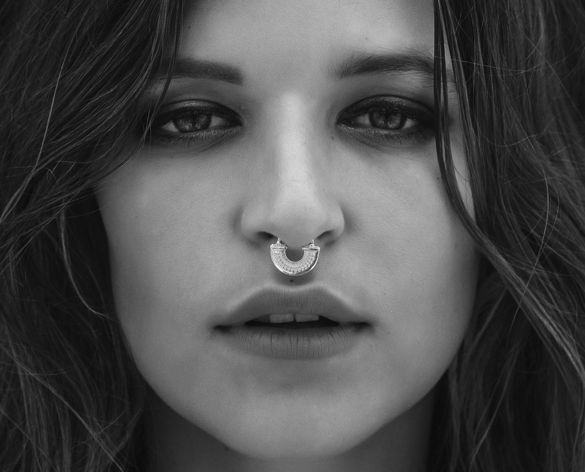 16g 18g Septum Ring Tribal Septum Piercing Silver Septum Etsy