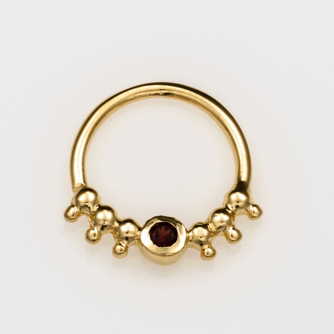 Gemstone Septum Ring Sterling Silver/gold Plated/14k Solid - Etsy