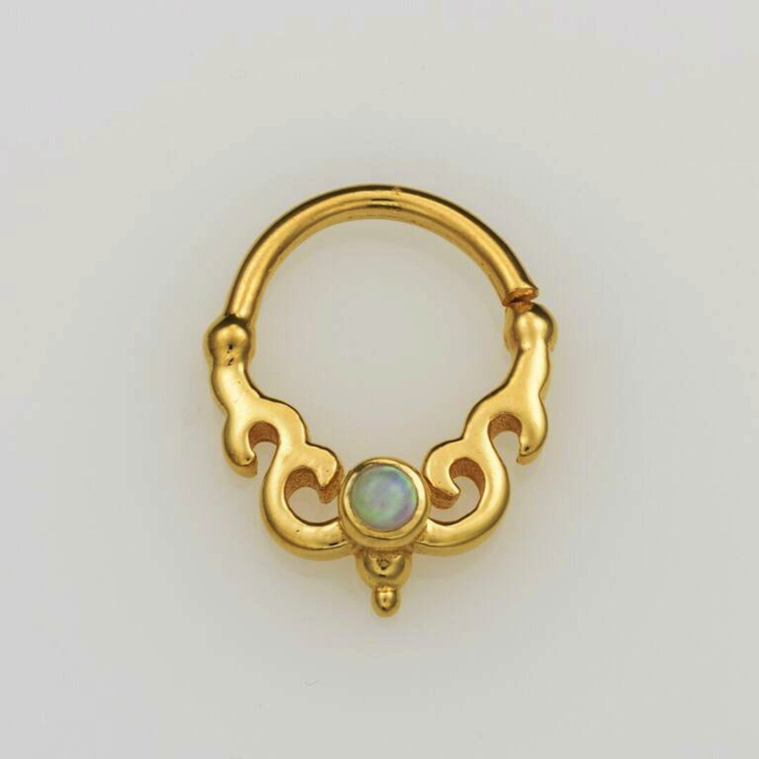 Septum Piercing, 14K Gold Septum, Solid Gold Septum Ring, Indian Septum ...