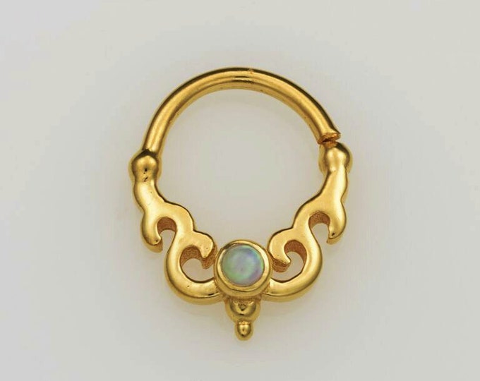 Septum Piercing 14K Gold Septum Solid Gold Septum Ring - Etsy