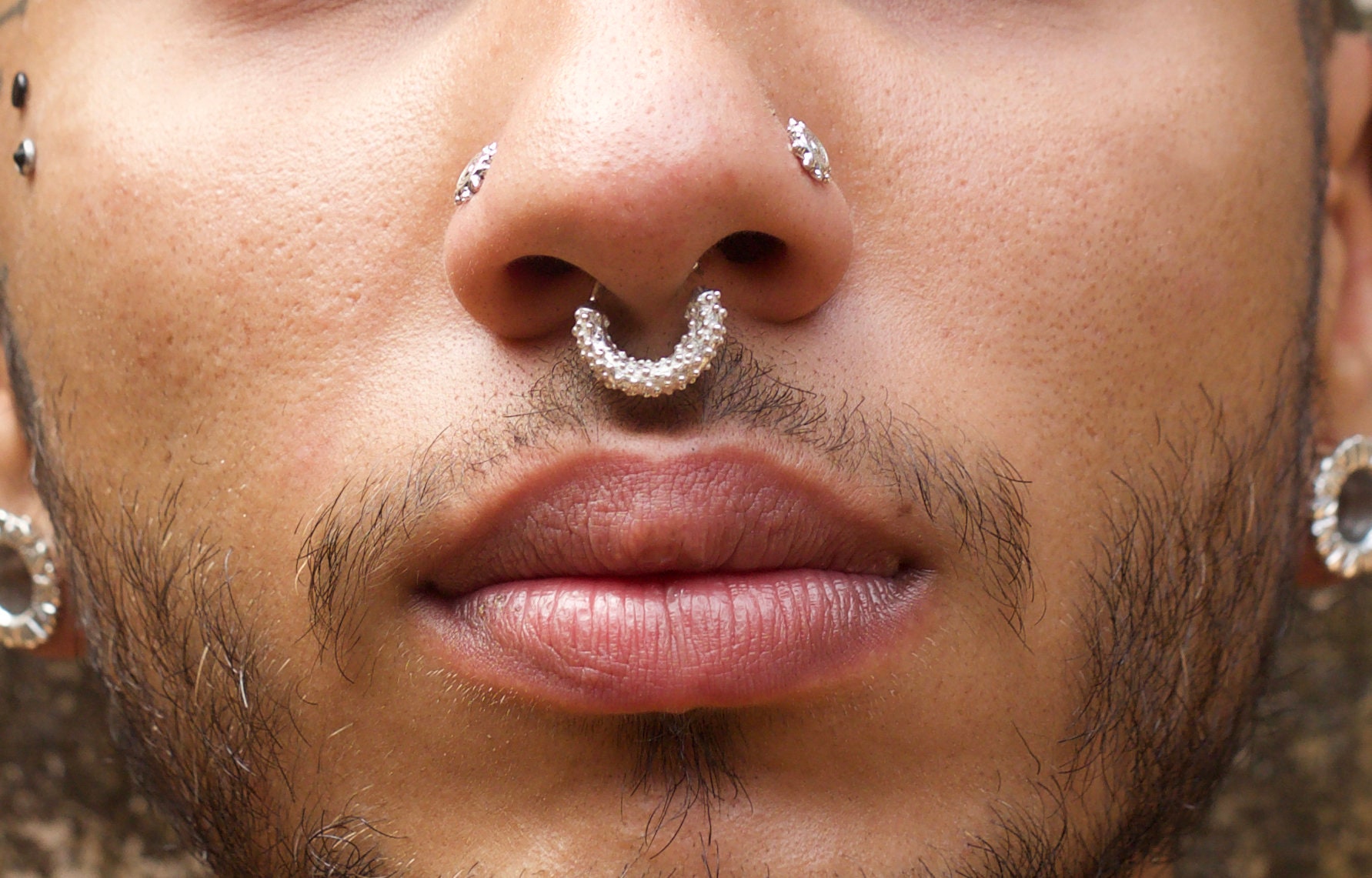 Silver Septum Ring Silver Septum Jewelry Daith Jewelry Rook | Etsy