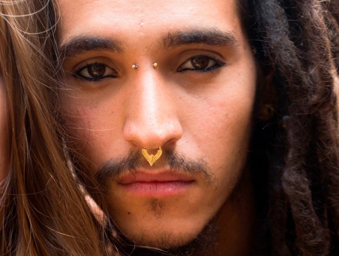 Solid Gold Septum Ring Septum Jewelry 14K Gold Septum Daith - Etsy