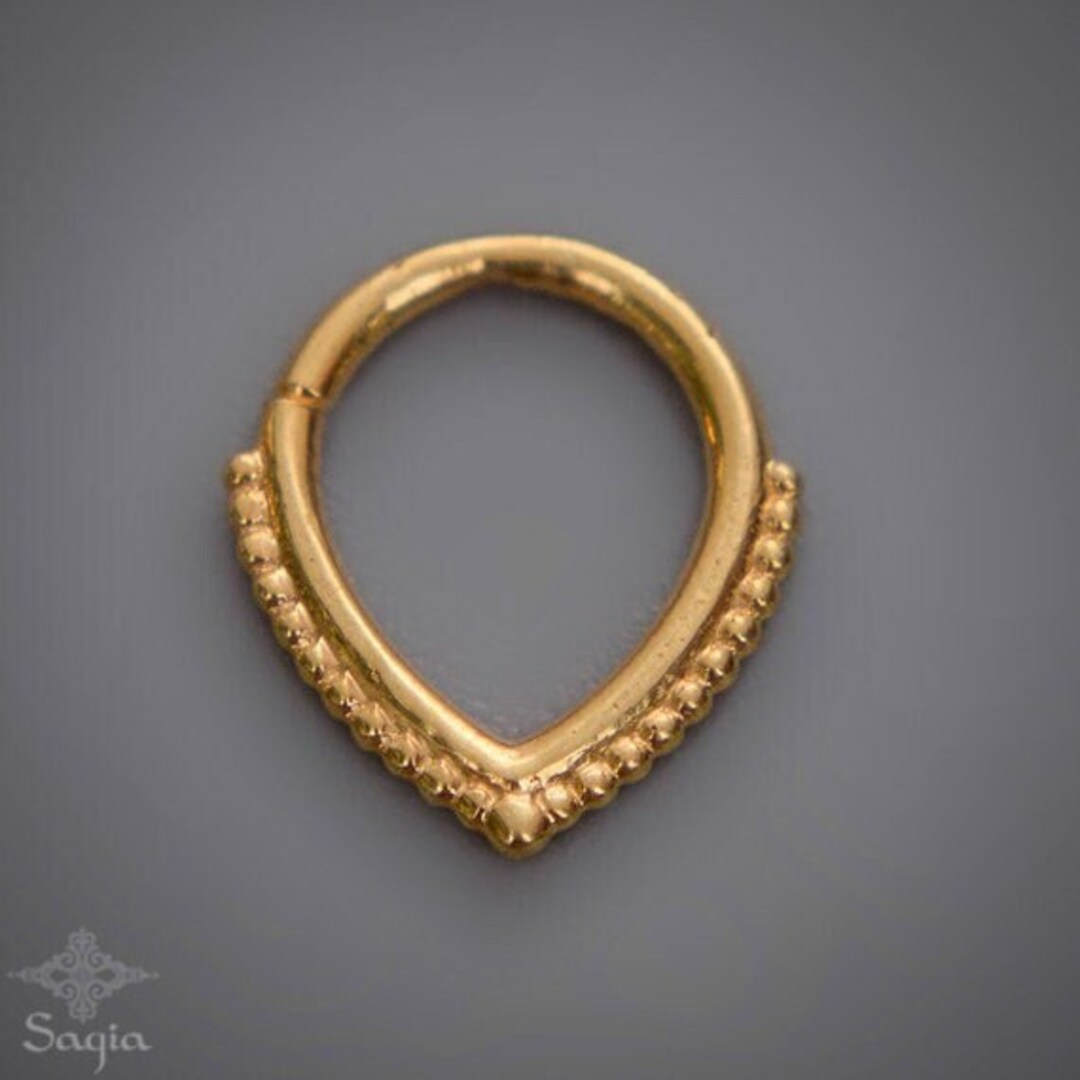 14k Gold Septum Ring Small Septum Ring V Shaped Septum Ring - Etsy