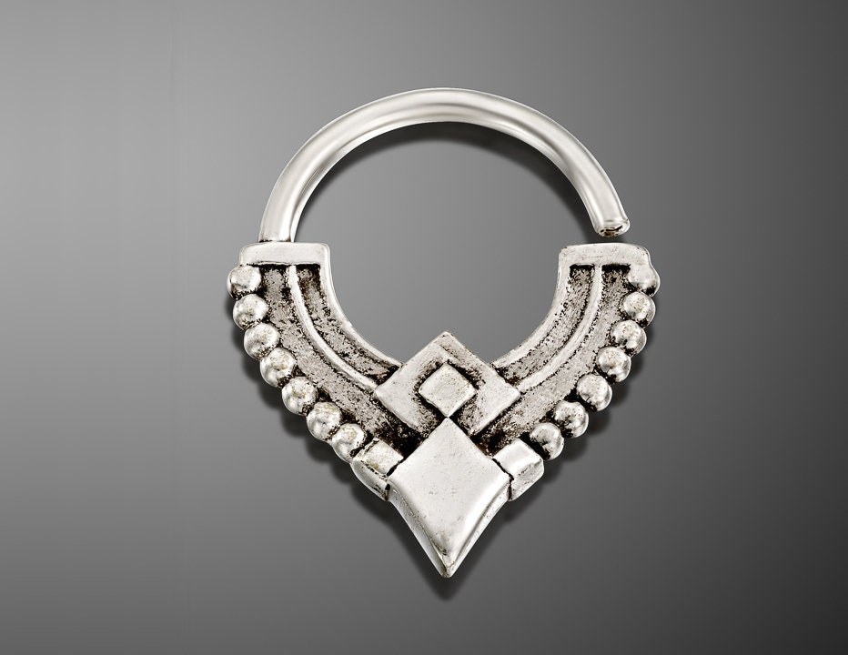 Silver Septum Ring Tribal Septum Ring Silver Septum Jewelry | Etsy