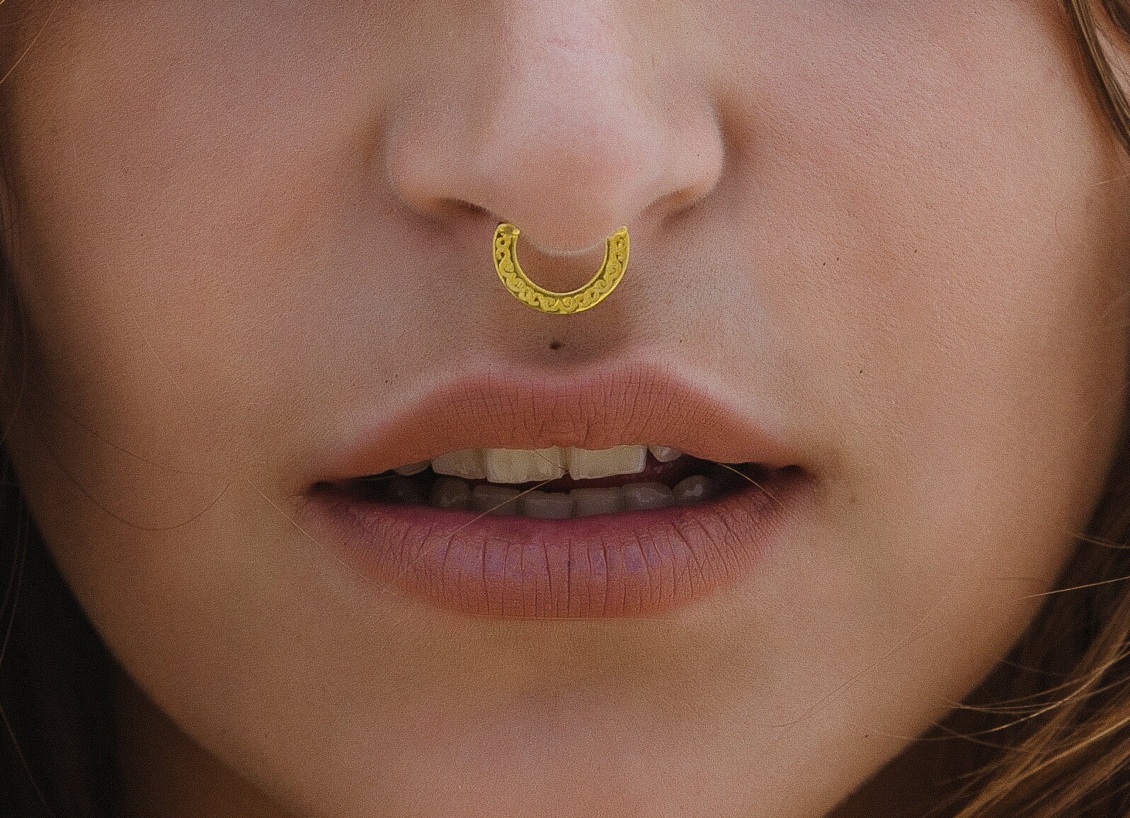 Gold Septum Ring Gold Nose Septum Jewelry Tribal Septum | Etsy