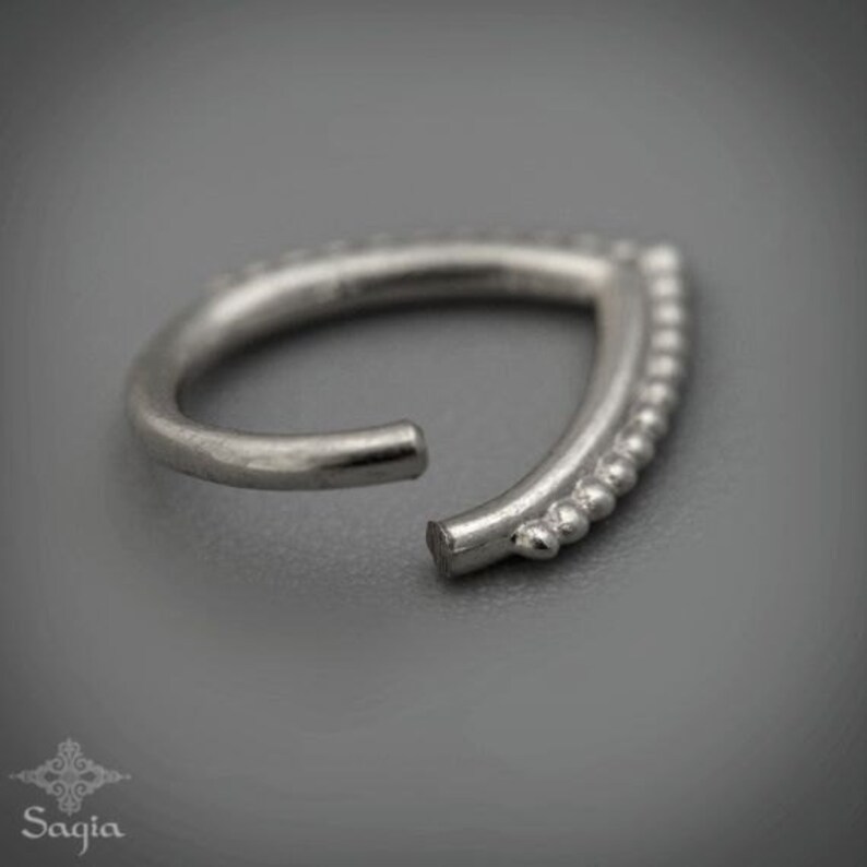 14k Gold Septum Ring Small Septum Ring V Shaped Septum Ring | Etsy