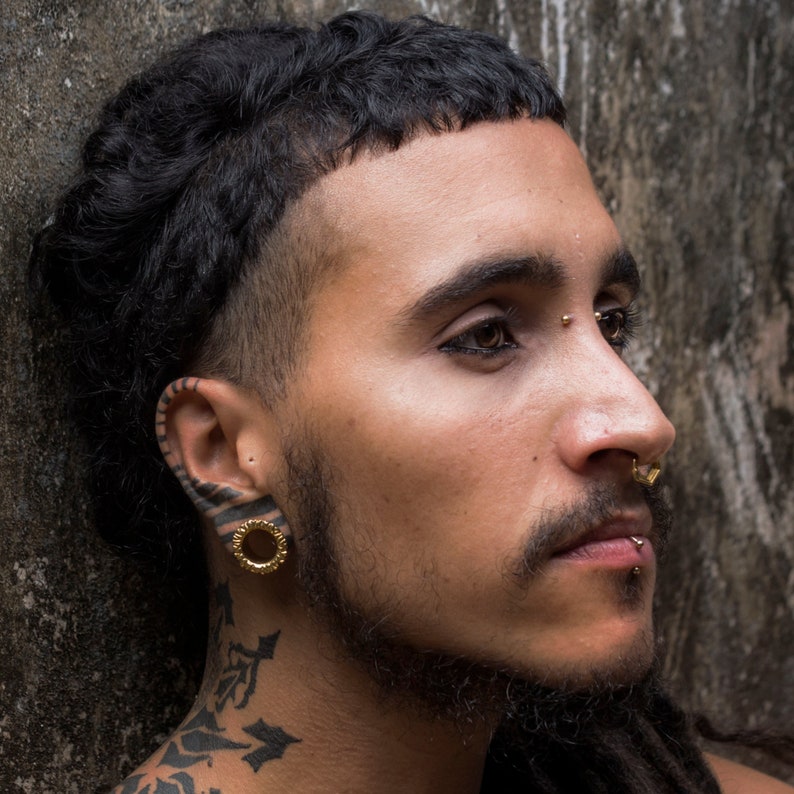 Round Brass Ear Plugs Brass Ear Tunnels Ear Gauges 6-14mm - Etsy