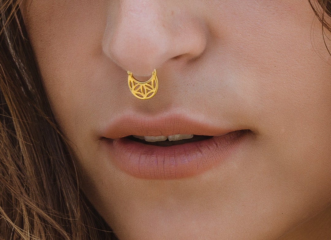 Gold Septum Ring Septum Jewelry Tribal Septum Ring Septum - Etsy