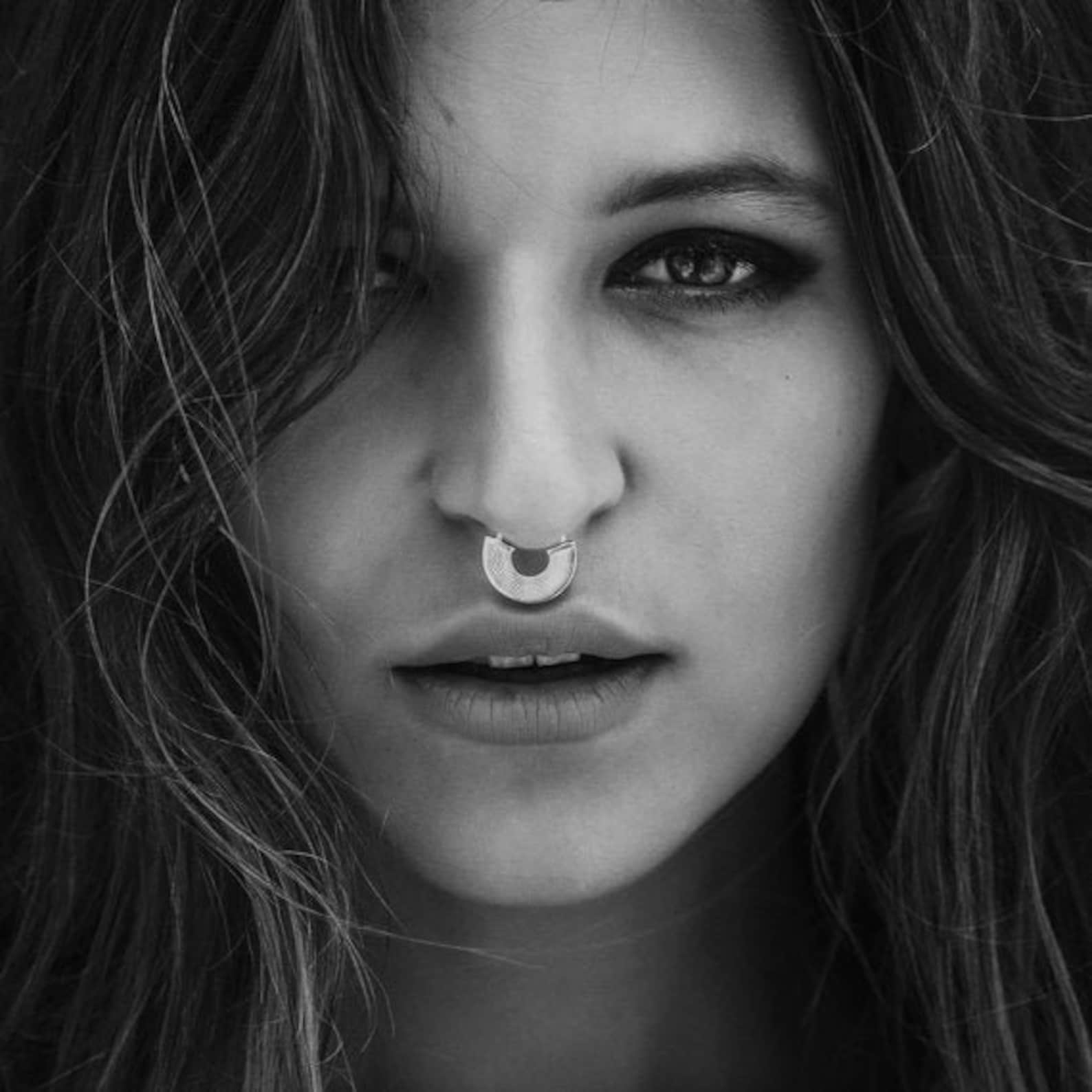 Sterling Silver Septum Ring 16g/18g Septum Jewelry 10mm - Etsy