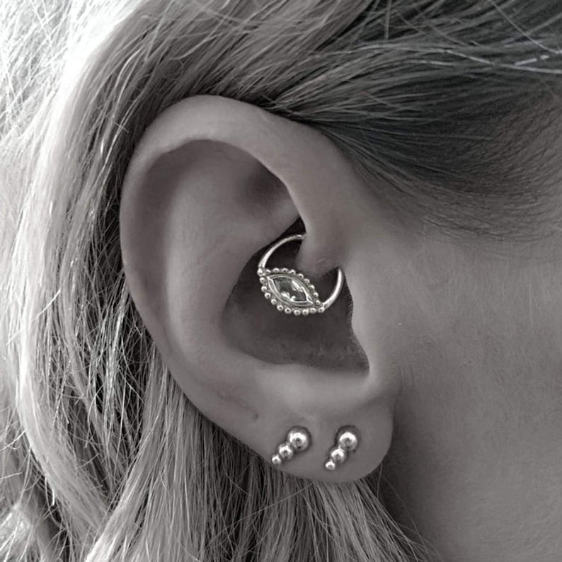 Silver Septum Ring Daith Jewelry Rook Earring Helix Hoop | Etsy