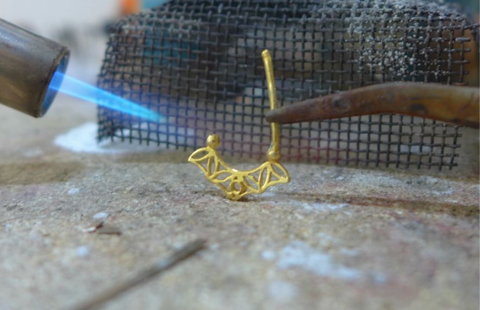 Gold Septum for Pierced Nose Flower of Life Sacred Geometry Septum Gold ...