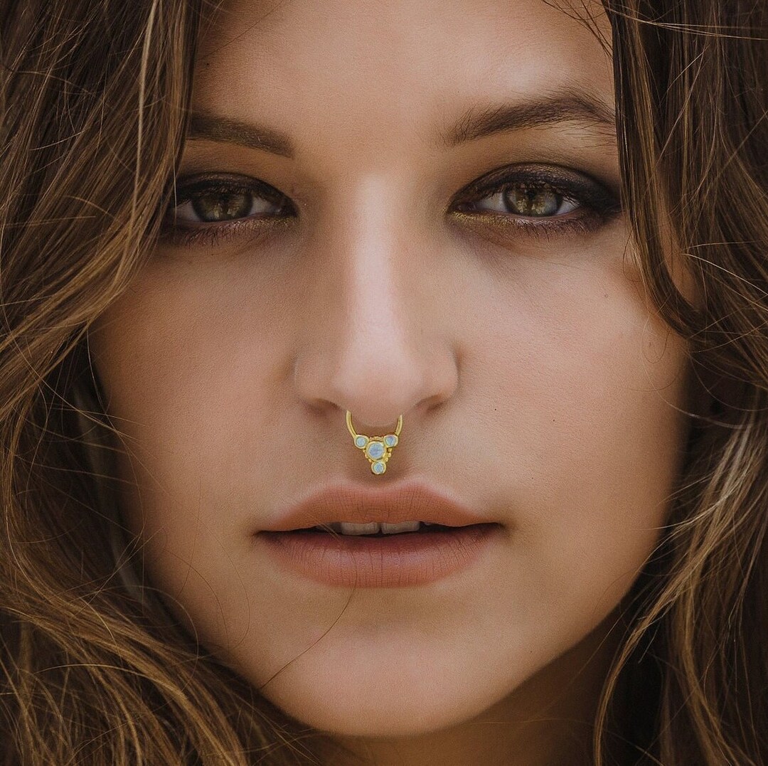 Gold Septum Ring, Daith Jewelry, Septum Jewelry, Tribal Septum Earring ...