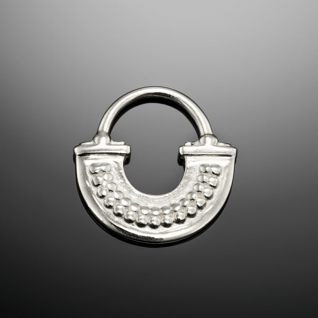 16g/18g Septum Ring, Tribal Septum Piercing, Silver Septum Ring, 16g ...