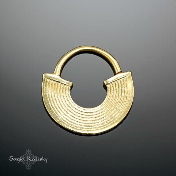 Tribal Septum Gold Septum Ring 16g Septum Ring 18g Septum | Etsy