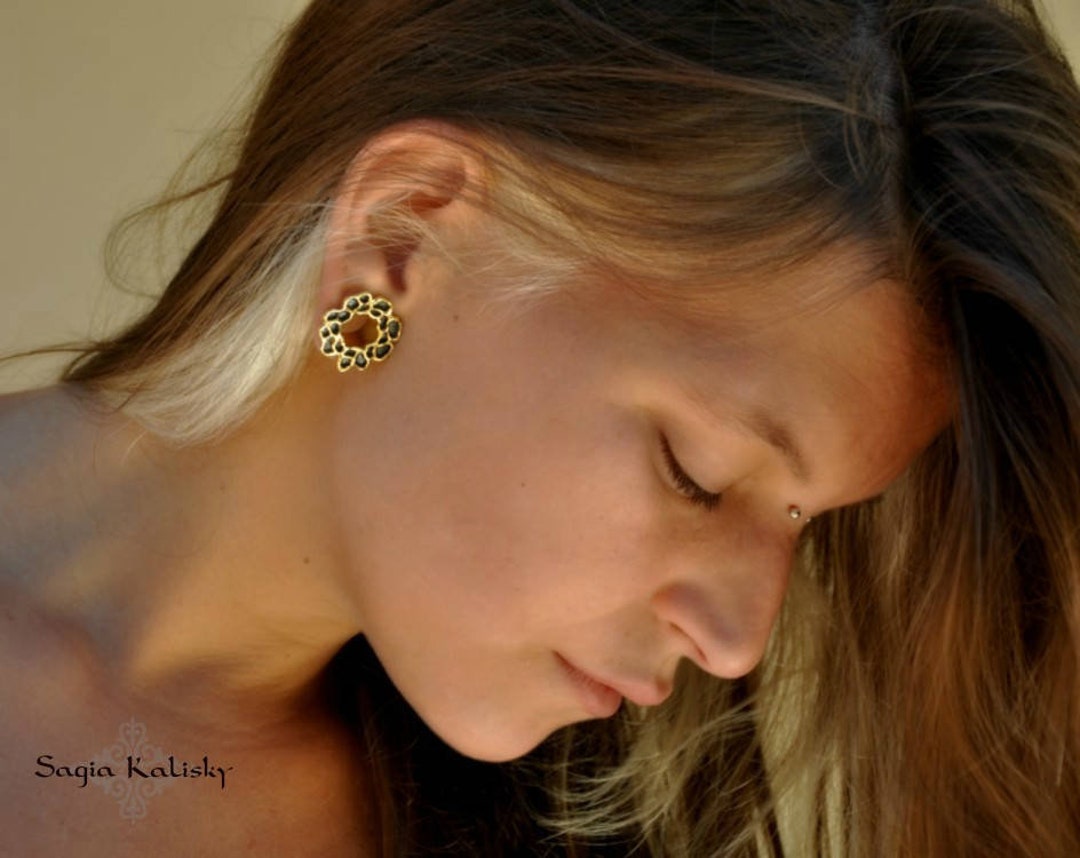 Ear Tunnel,brass Tunnel, Ear Gauges, Gold Tunnels, Gauge Jewelry, Plugs ...