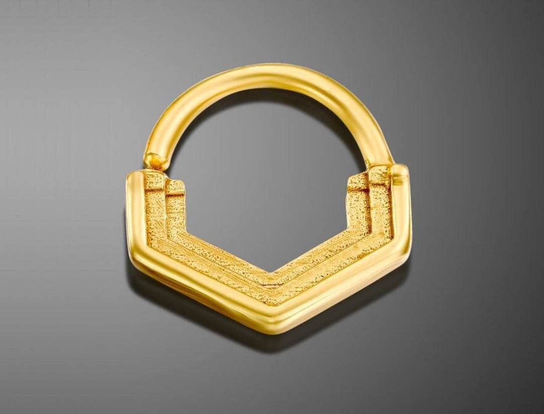 14k Solid Gold Septum Ring, Gold Piercings for Men, 16g Septum Ring ...