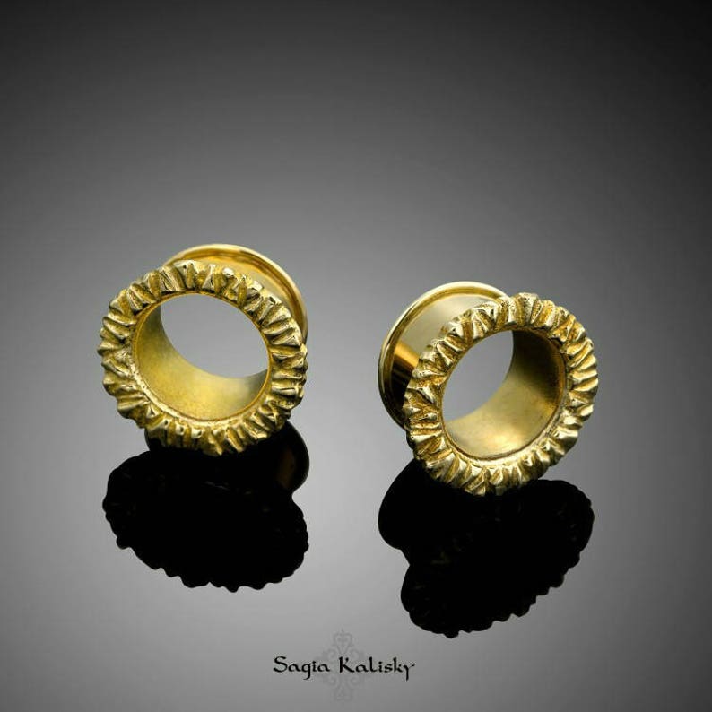 Tunnels Ear Tunnels Ear Gauges Gold Plugs Gauge Jewelry - Etsy