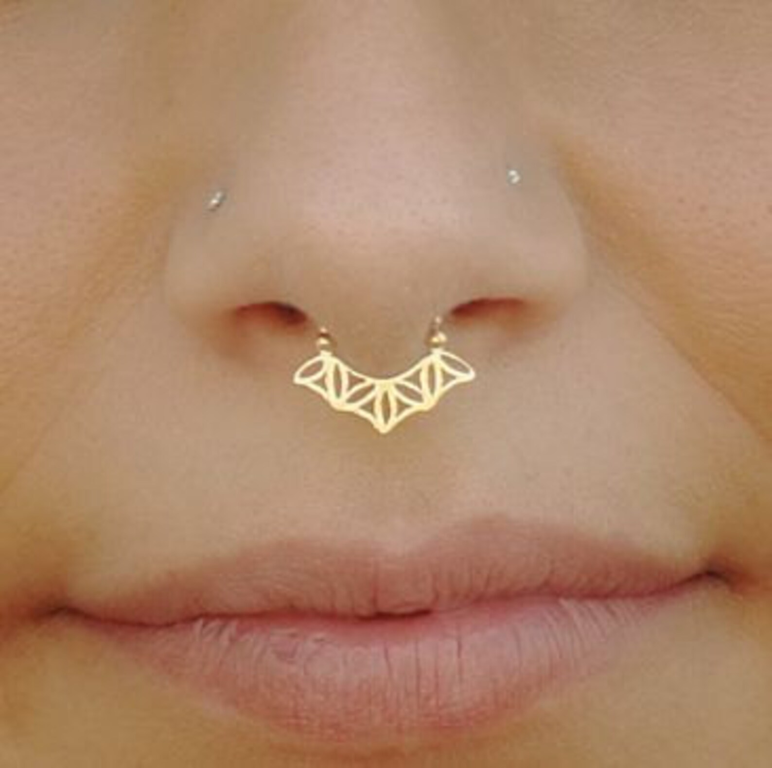 Gold Septum for Pierced Nose Flower of Life Sacred Geometry Septum Gold ...