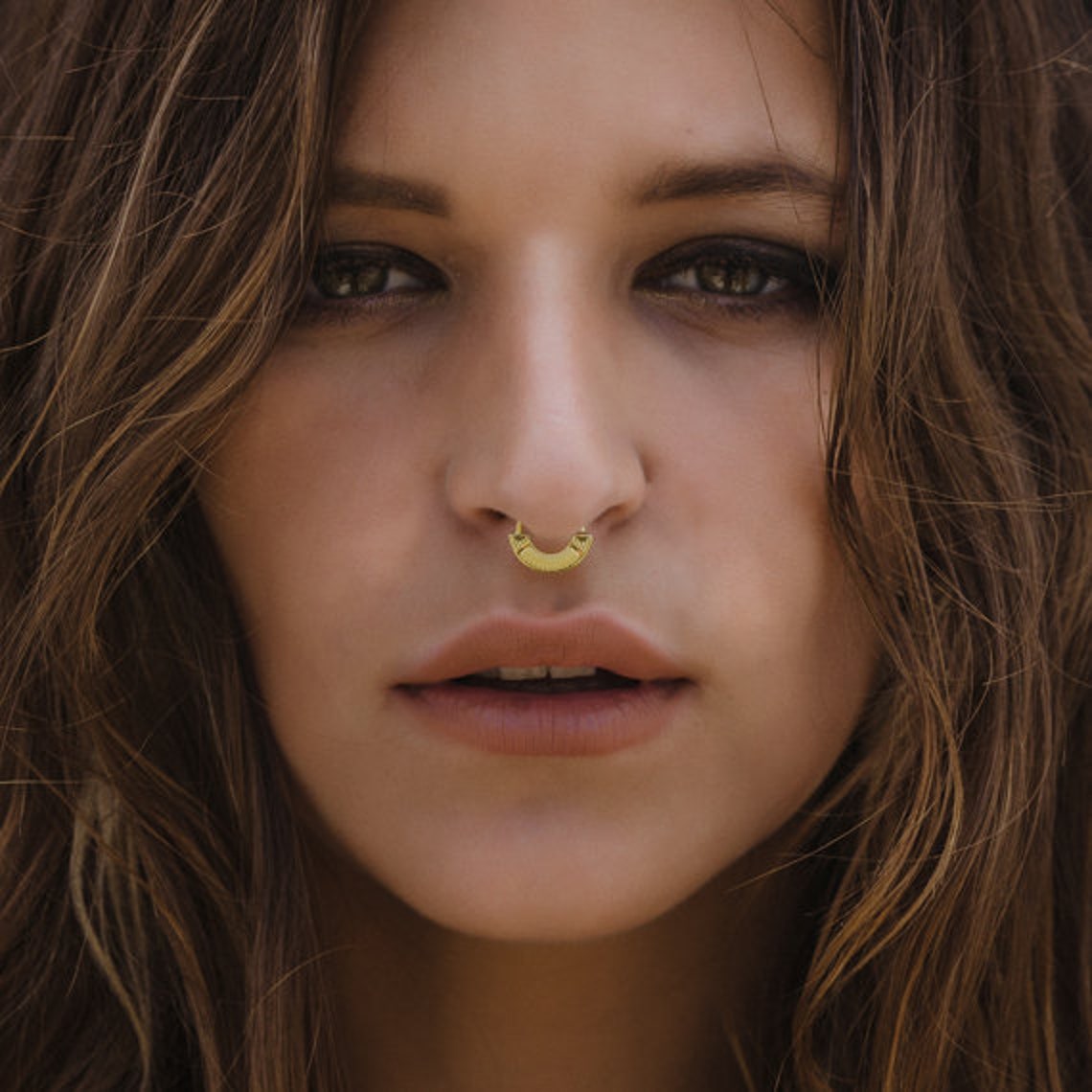 Gold Septum Jewelry Gold Septum Ring 16g/8g Tribal Septum - Etsy