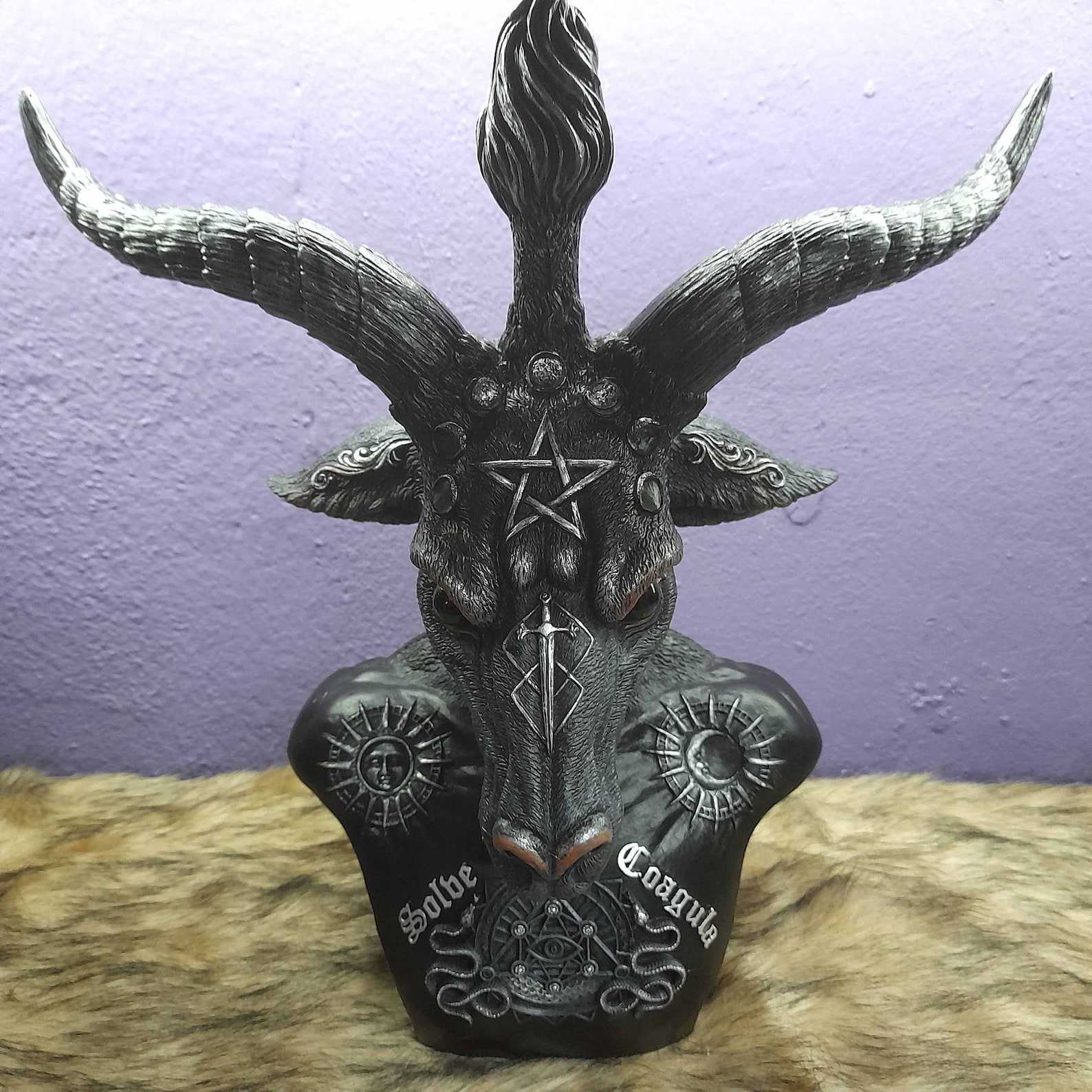 Large Pentagram Baphomet Statue Figurine The Sabbatic Goat