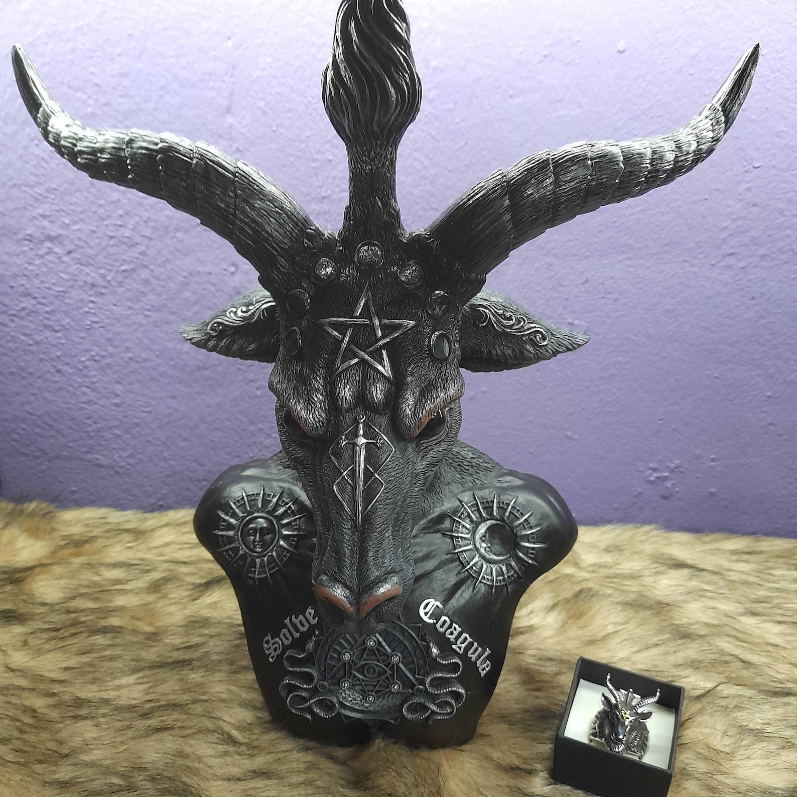 Large Pentagram Baphomet Statue Figurine The Sabbatic Goat