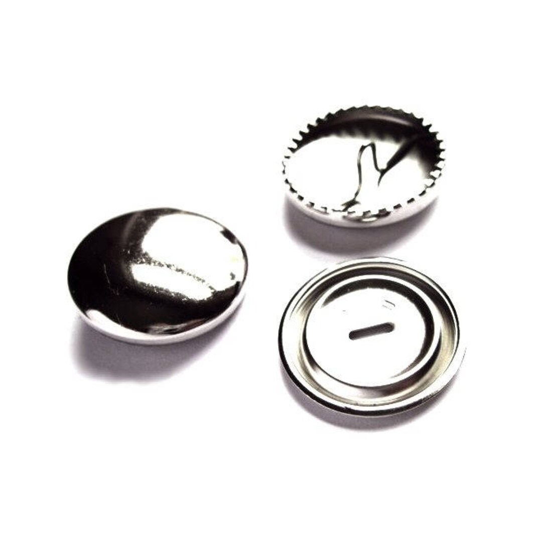 5 Metal Cover Buttons / Metal Shank Button, Many Sizes, Round Button ...