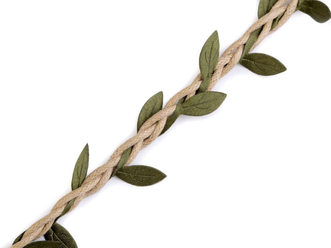 3yd Cotton Braided String With Leaves 1.18 / Many Colors / Jute Ribbon ...