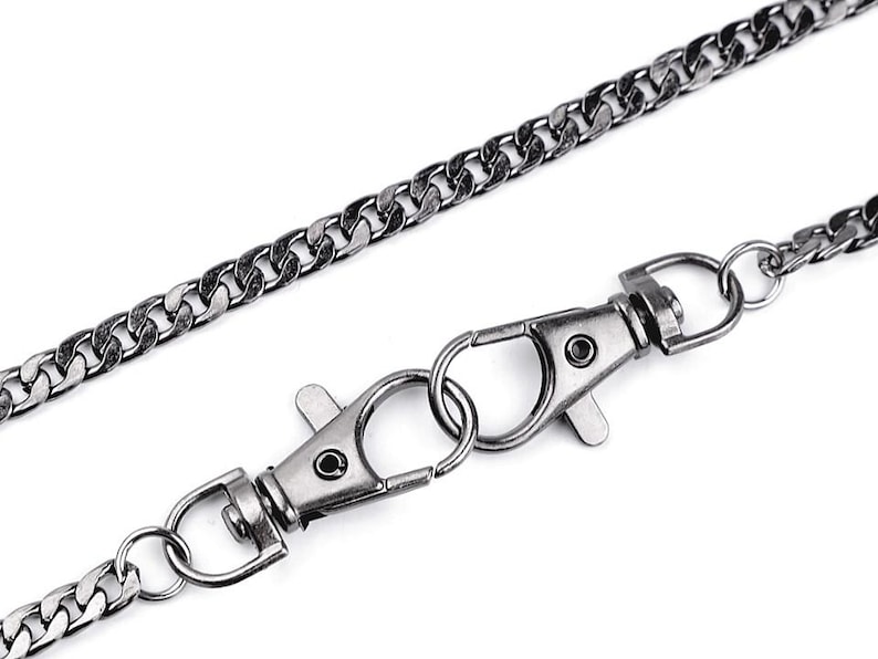 Bag Handle Flat Mesh Chain in Metal 120 Cm / Silver or Black / Bag ...
