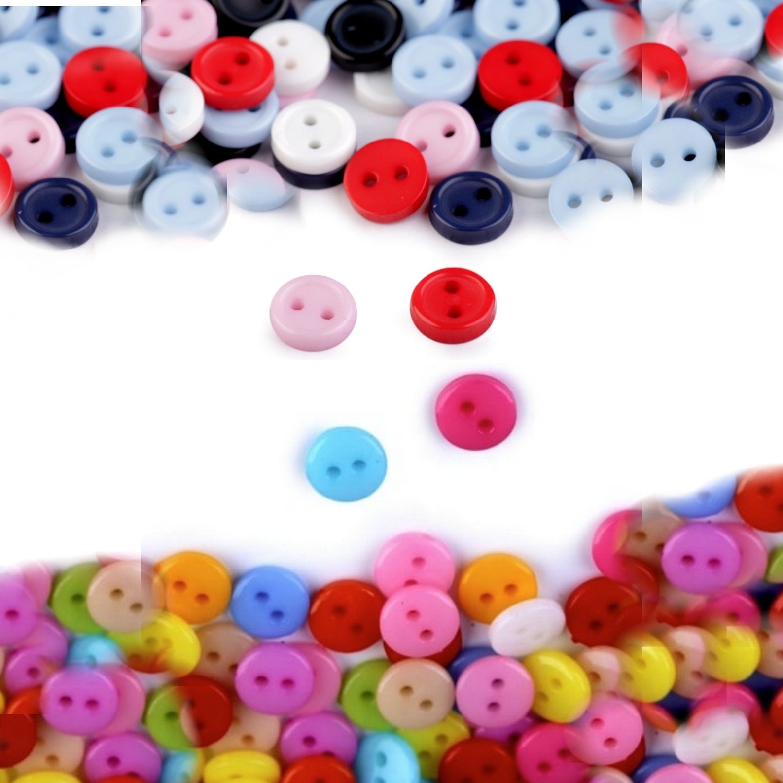 20 Two-holes Buttons 7mm / Many Colors / Plastic Buttons - Etsy
