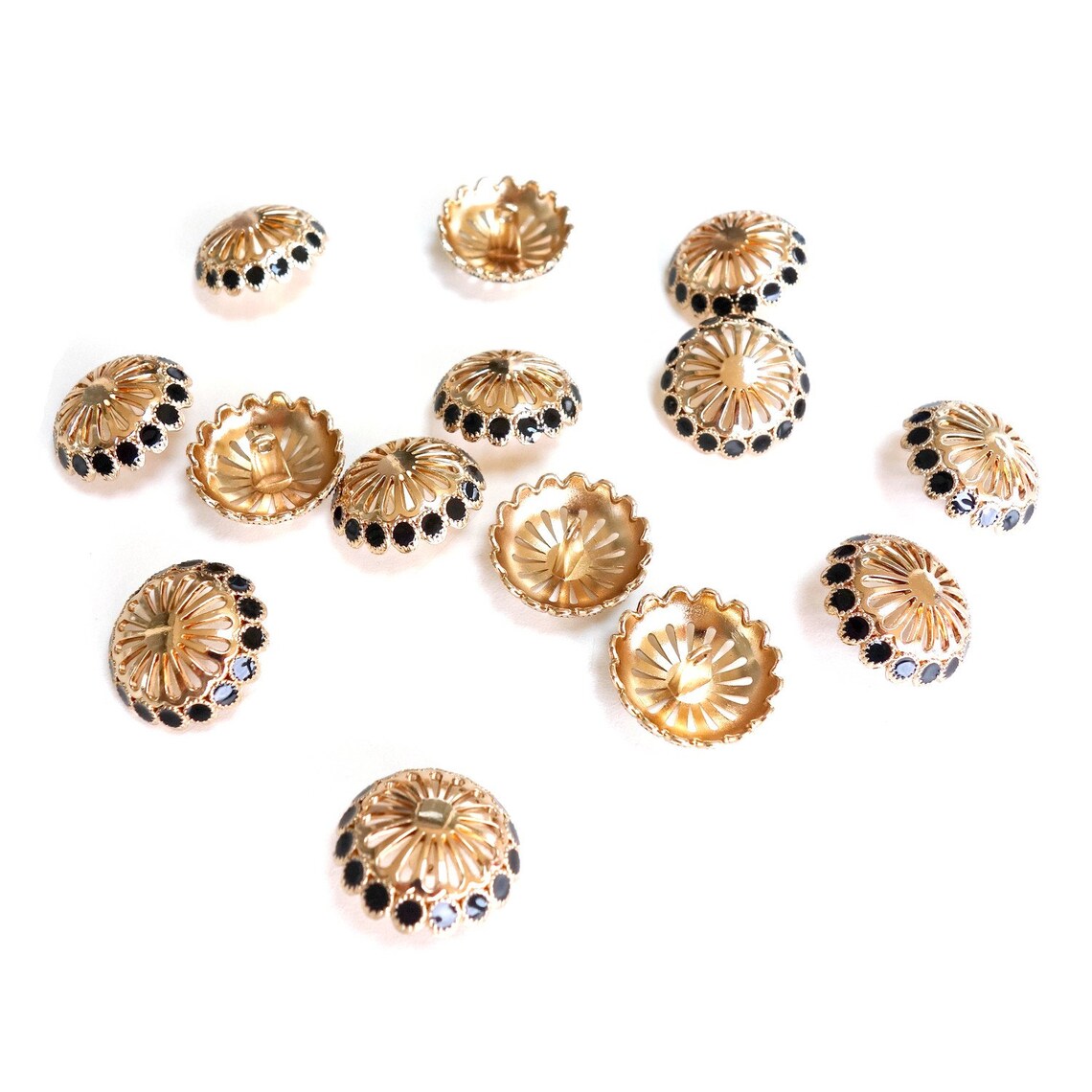 10 Gold Metal Buttons and Enamel 0.98/ White or - Etsy