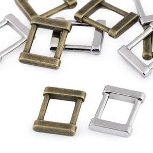 4 Flat Metal Loops 15mm / Silver, Bronze / Leather Goods Buckles, Bag ...