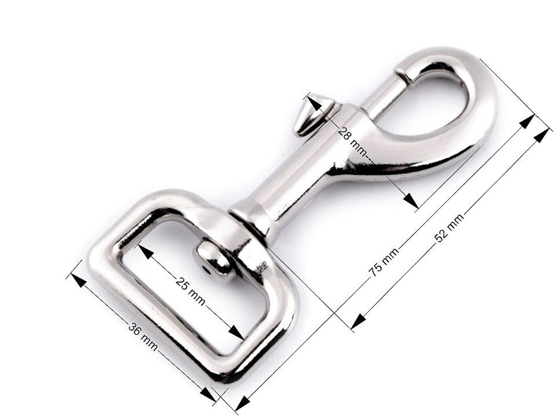 Large Swivel Carabiner With Push Button 75 Mm Silver Metal / - Etsy