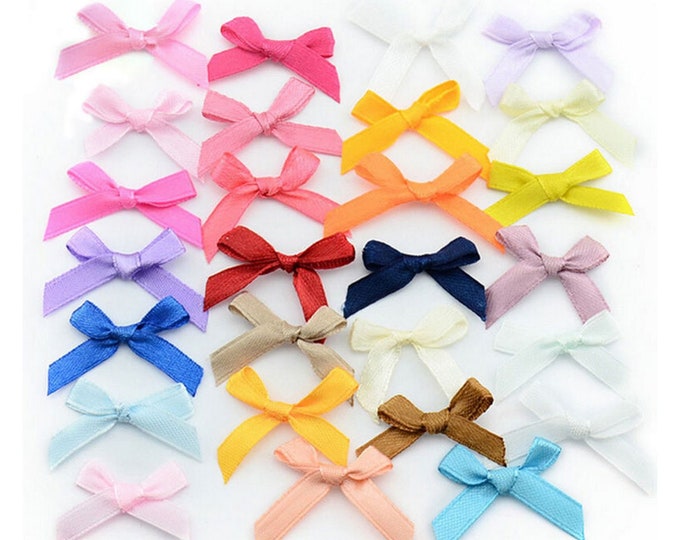 25/50/100 Mini Satin Bows / Many Colors / Satin Ribbon Bows - Etsy