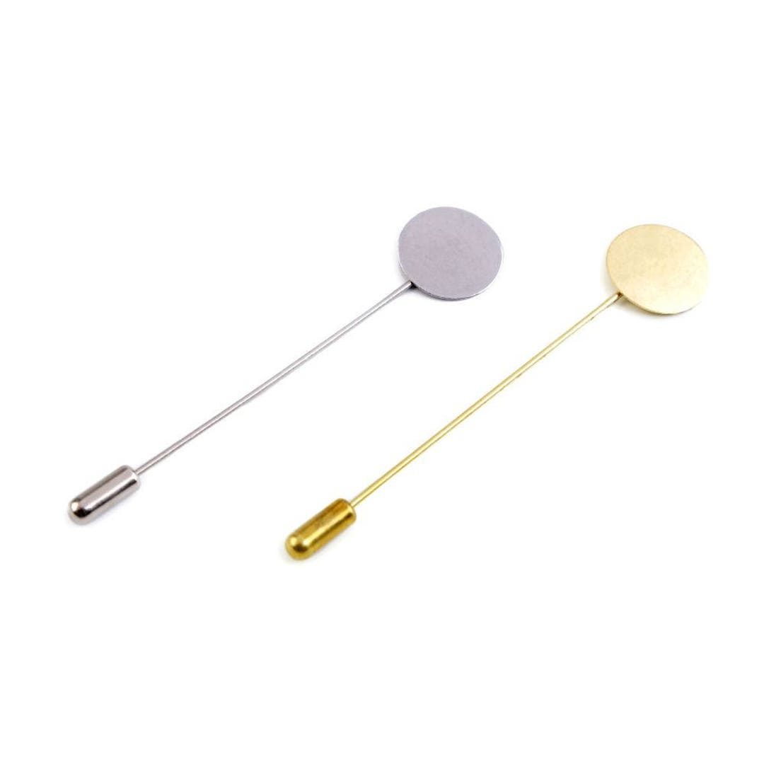 2 Decorative Pins for Hat or Brooch, Silver or Gold / Pin to Decorate ...