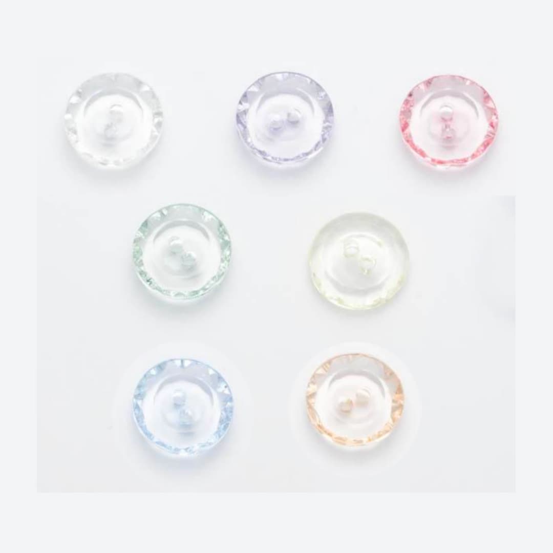 10 Transparent Clear Cut Buttons 13mm / Many Colors / Small Transparent ...