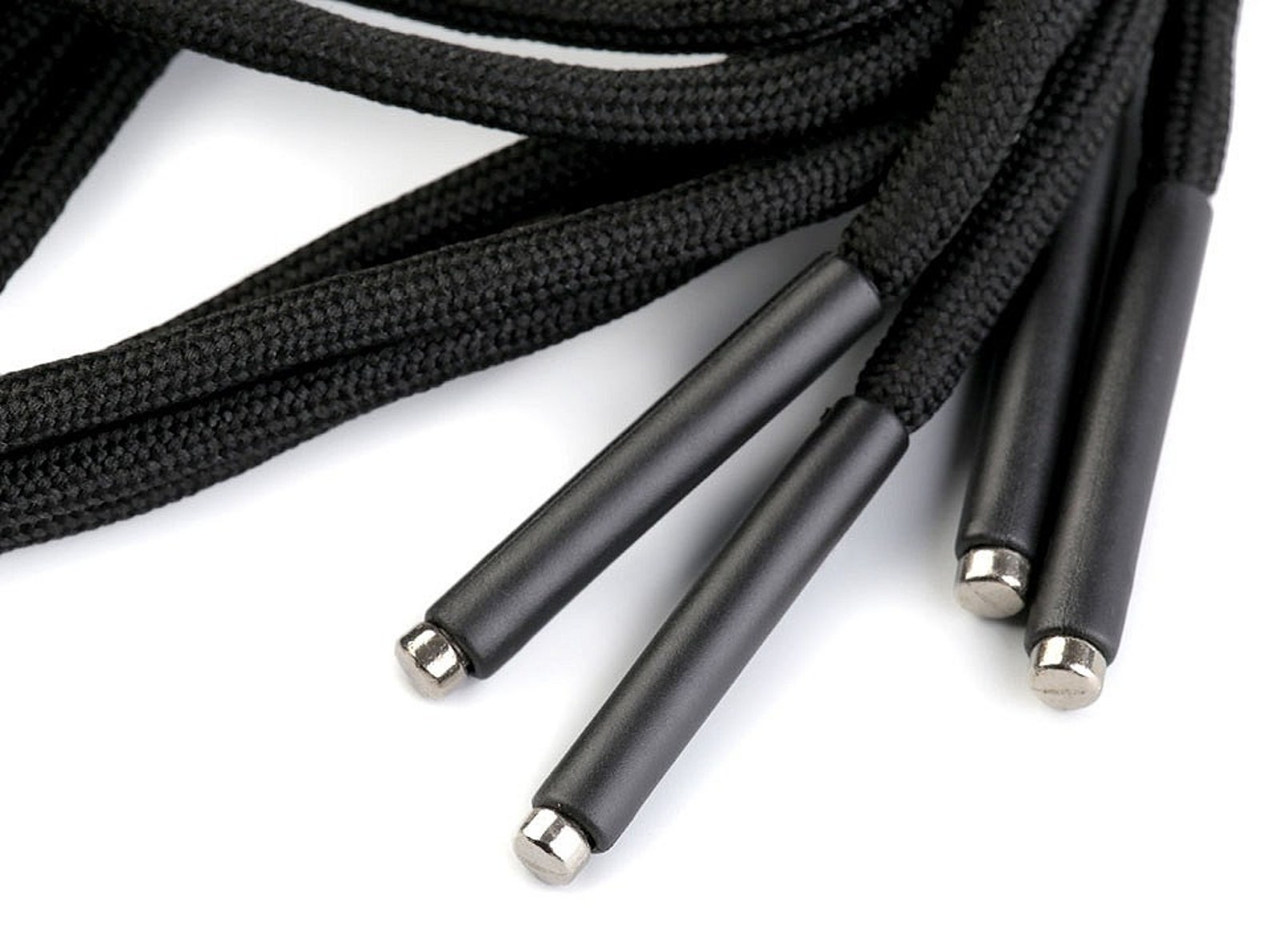 4 Black Hoodie Strings 130/140 Cm With Tips / Shoe Laces With - Etsy