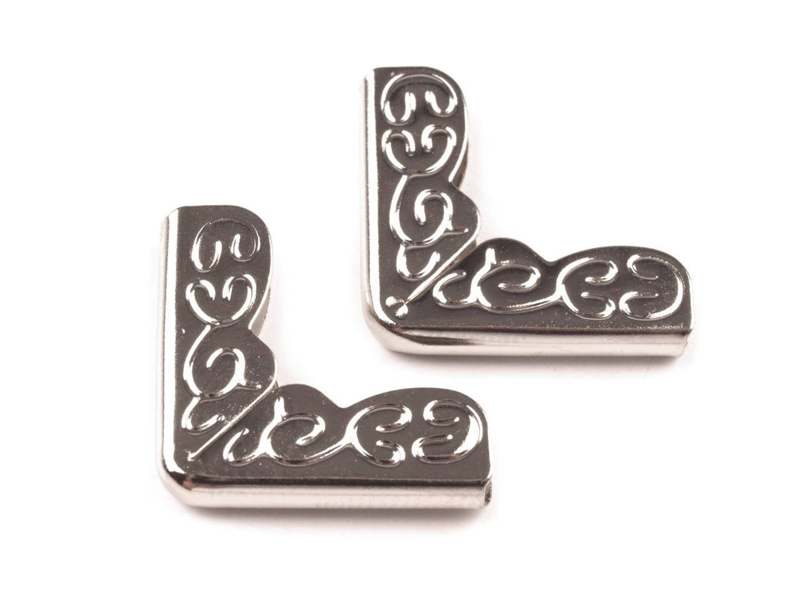 20 Corners Angles Decorated 16x16mm Silver or Bronze - Etsy UK