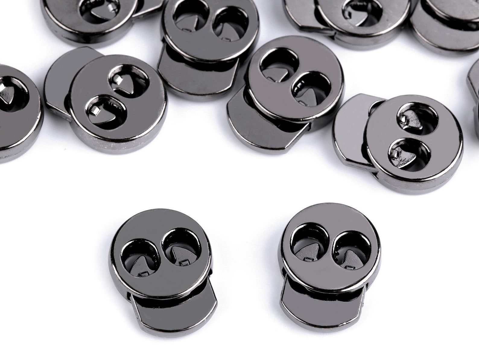 4 Cord Stops 15mm Metal Silver, Gold, Black / Double Spring Cord ...