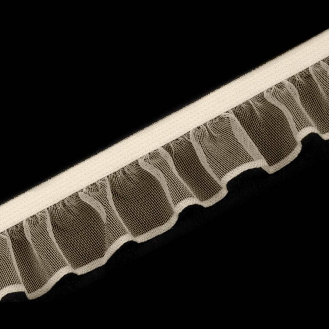 Single Frill Elastic Ribbon 18mm / Many Colors / Ruched Organza ...