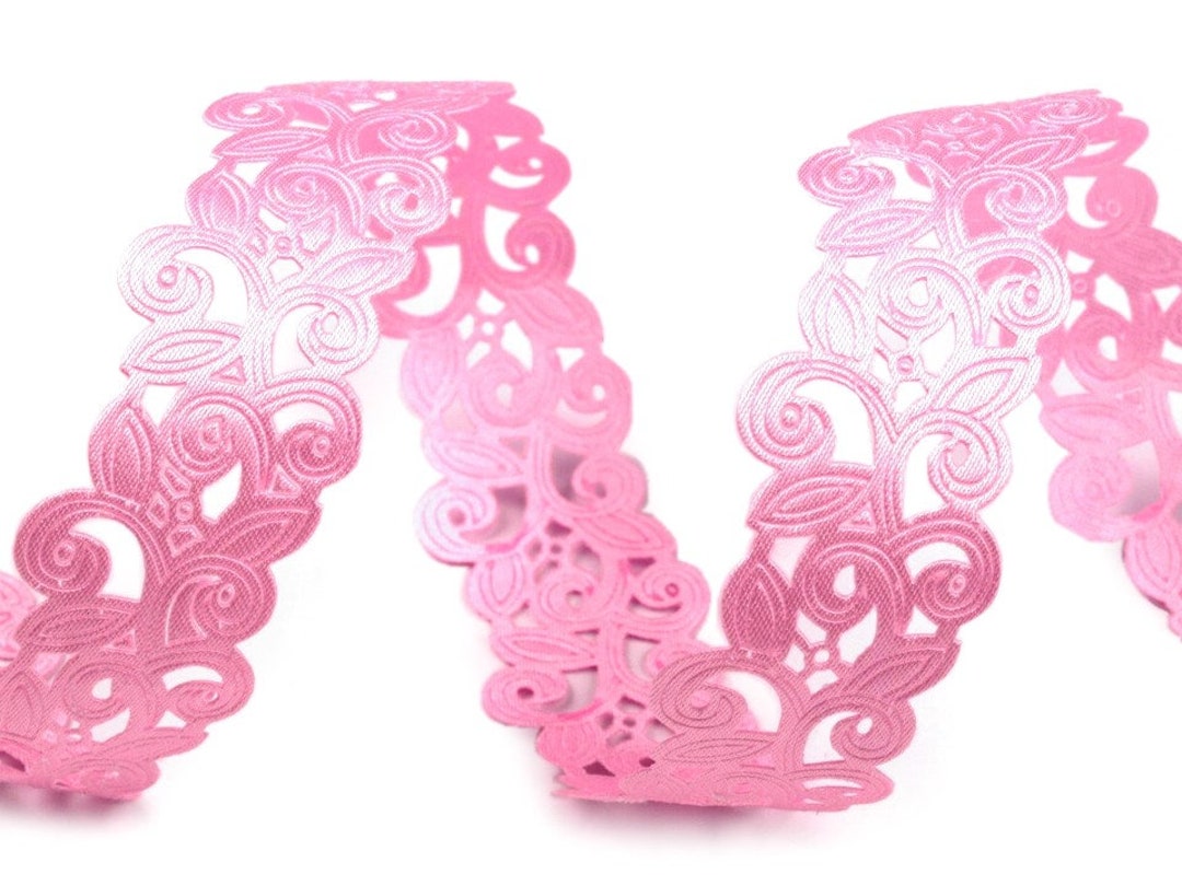 3M Laser Cut Out Satin Ribbon 22mm Black White Ivory Pink / - Etsy