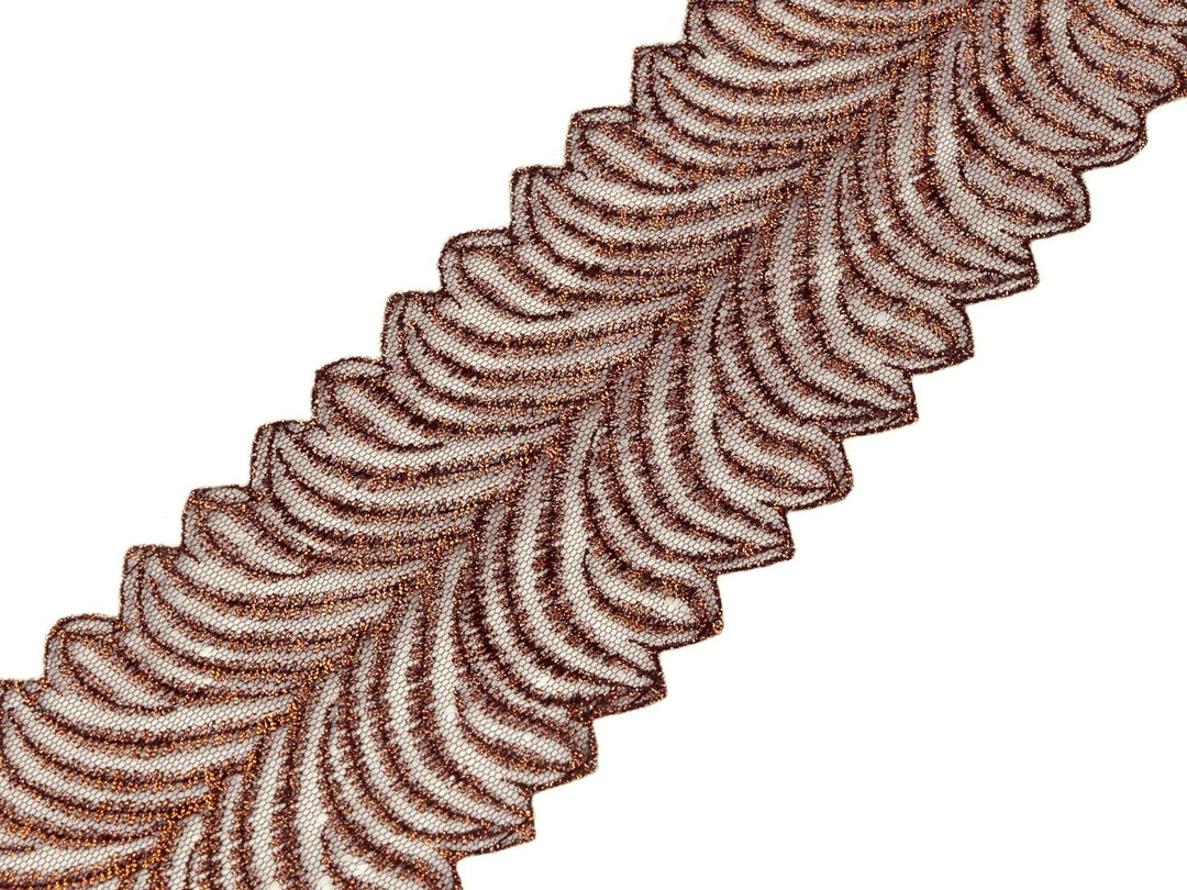 3M Chocolate Lurex Embroidered Lace Trim 80 Mm - Etsy
