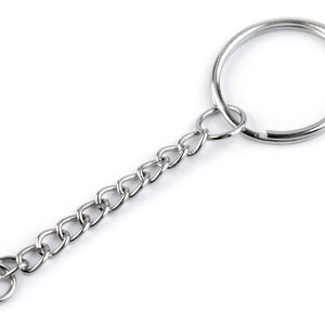 4 Keychain Ring With Chain / Silver Metal, Bronze, Black / Keychain ...