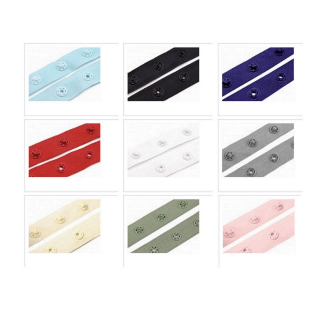Snap Tape for Fastening Bodysuits 18mm / Many Colors / Serge Tape With ...