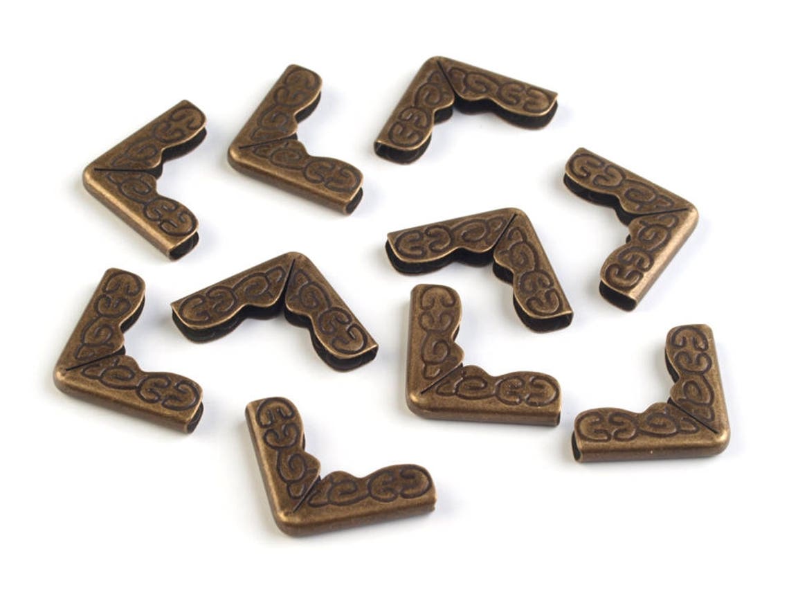 20 Corners Angles Decorated 16x16mm Silver or Bronze - Etsy UK