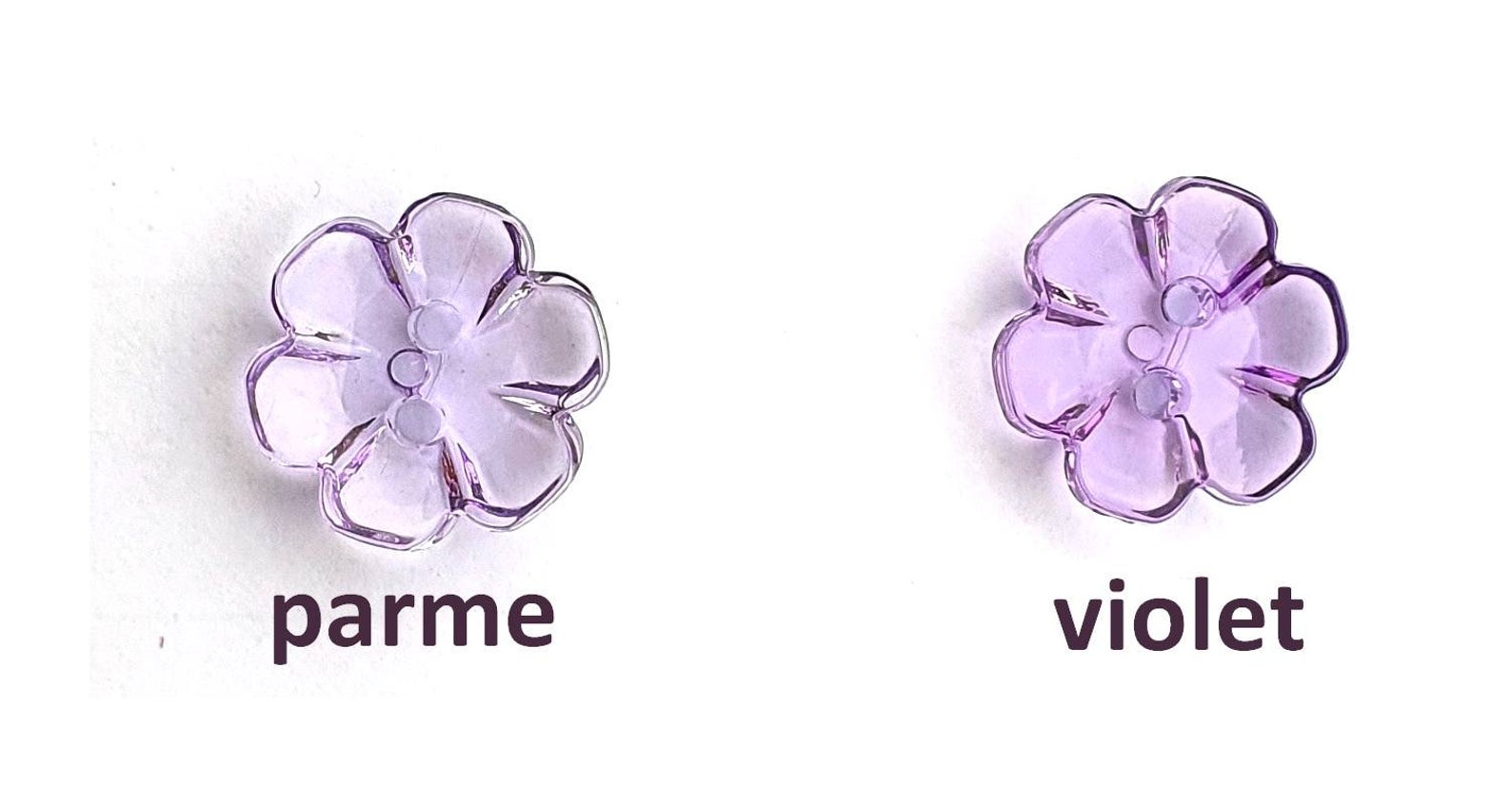 10 Transparent Flower Buttons 13mm / Many Colors / Plastic Clear ...