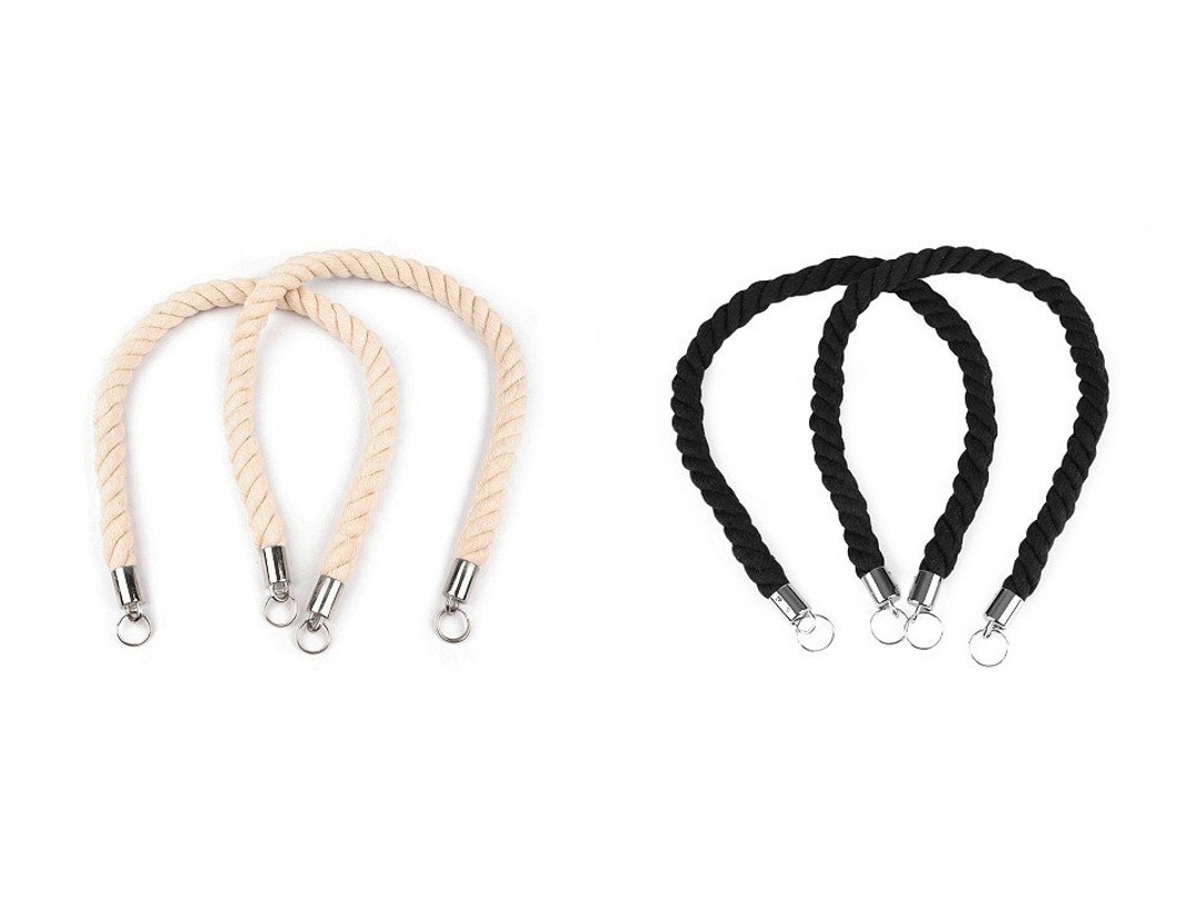 2 Rope Bag Handles With Loops 70cm / Rope and Metal Silver / - Etsy ...
